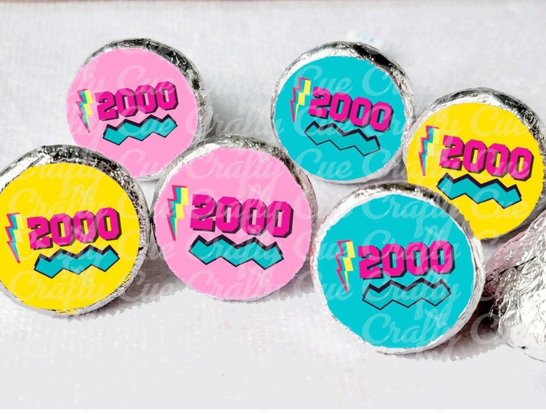 180 - 00s Party Stickers 2000'S Birthday Stickers 2000 Party Stickers ...