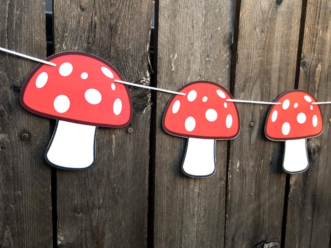 Mushroom Garland, Mushroom Banner, Woodland Banner, Woodland Garland ...