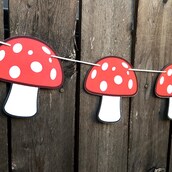 Mushroom Garland, Mushroom Banner, Woodland Banner, Woodland Garland ...