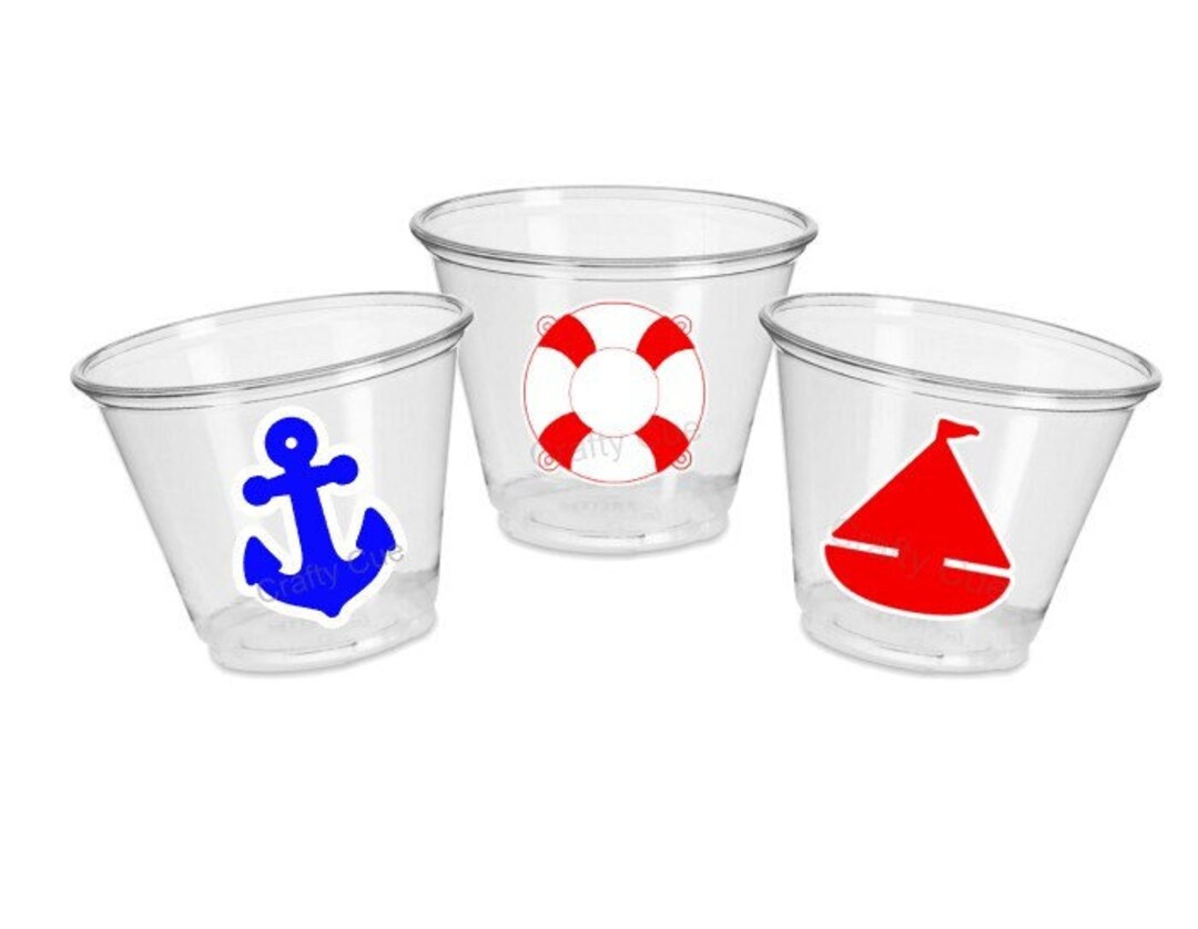 NAUTICAL PARTY CUPS - Nautical Treat Cups Nautical Birthday Nautical ...