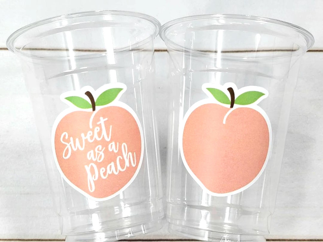 PEACH PARTY CUPS- Peach Birthday Party Peach First Birthday Peach 1st ...