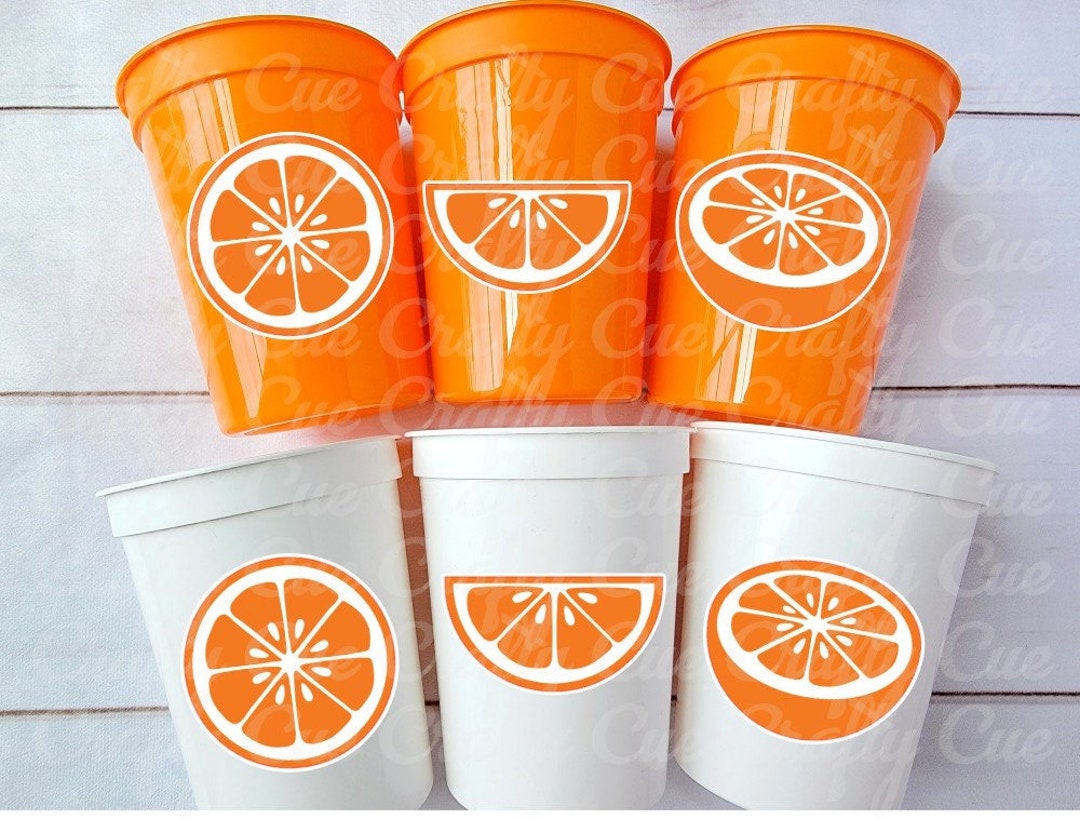 ORANGE PARTY CUPS - Orange Baby Shower Cups A Little is on the Way ...