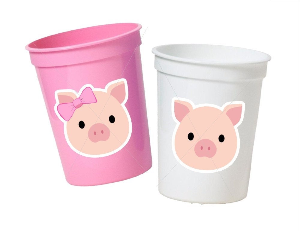 FARM ANIMAL CUPS Cow Party Cups Pig Party Cups Sheep Party - Etsy