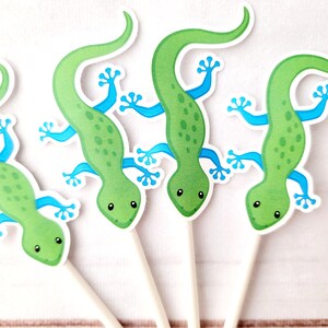 Lizard Cupcake Toppers, Reptile Cupcake Toppers, Lizard Party, Lizard ...