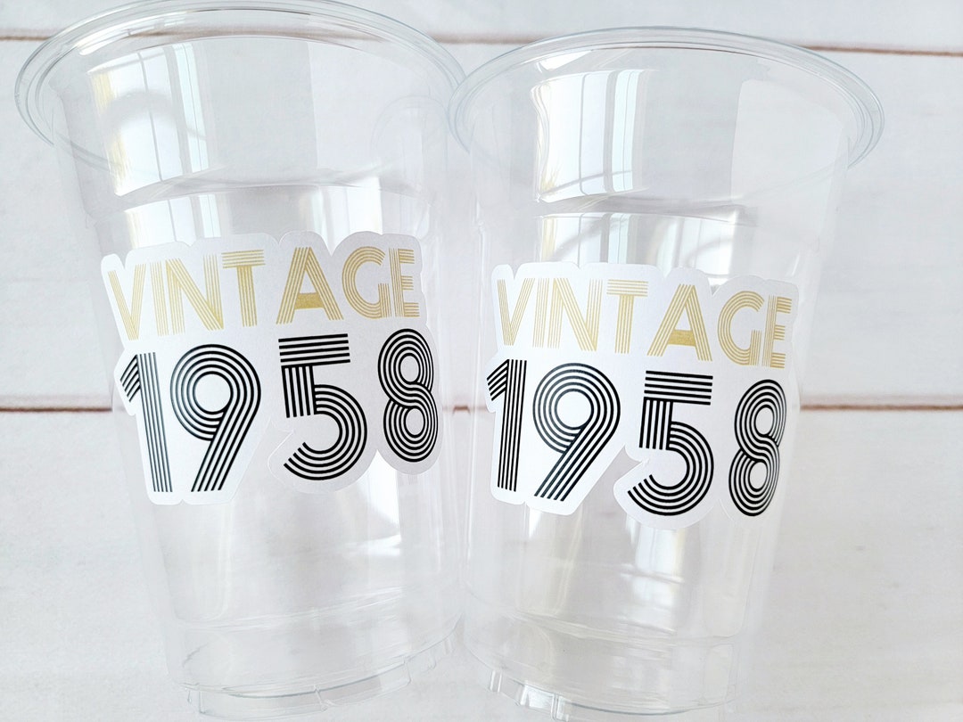 65th PARTY CUPS - Vintage 1958 Cups Best of 1958 65th Birthday Party ...