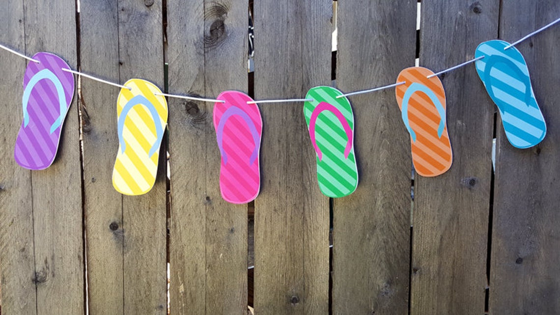 Flip Flop Garland Flip Flop Banner Flop Flop Decorations - Etsy