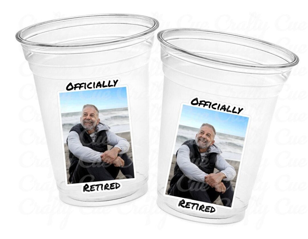 RETIREMENT PARTY CUPS - Retirement Party Favors Retired Party Cups ...