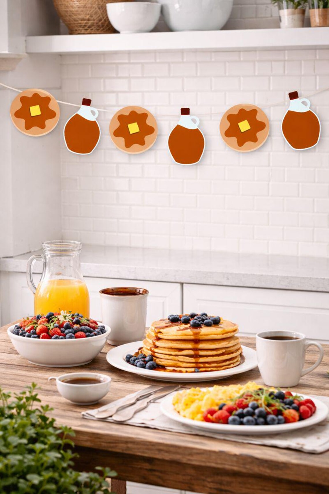 Pancake and Syrup Garland, Pancake Garland, Pancake Banner, Pancakes ...