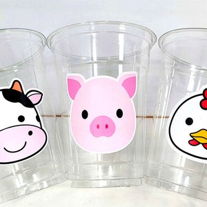 FARM PARTY Cups - Farm Cups Farm Animal Cups Farm First Birthday Farm ...