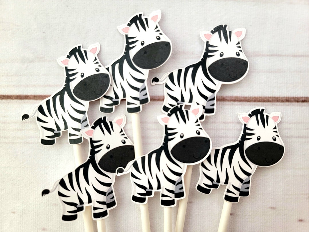 Zebra Cupcake Toppers, Jungle Cupcake Toppers - Etsy