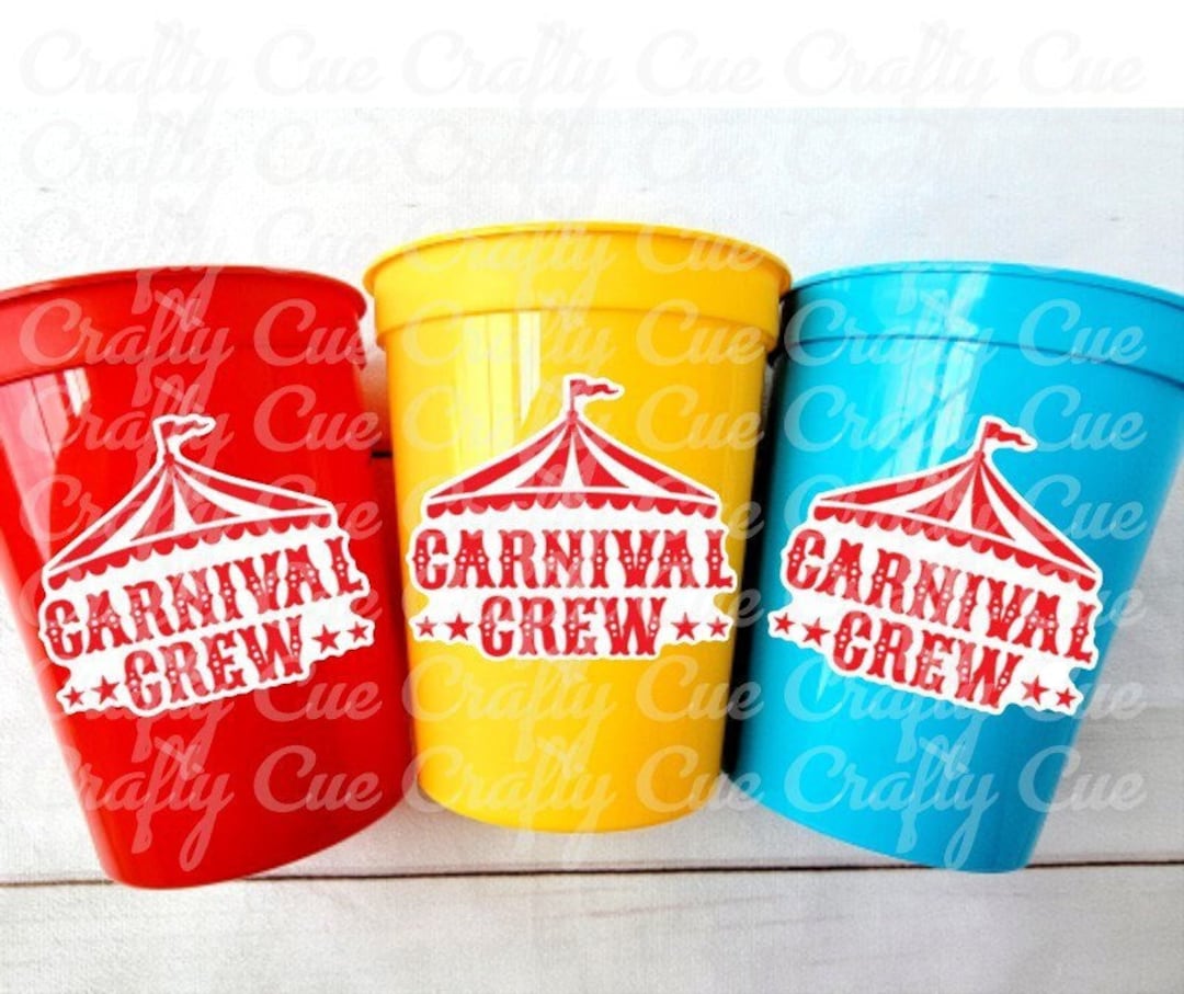 CARNIVAL PARTY CUPS - Carnival Birthday Cups Carnival Party Favors ...