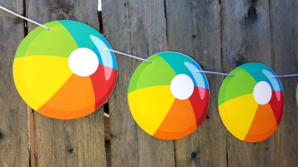 Beach Ball Garland Beach Ball Banner Summer Party Banner - Etsy