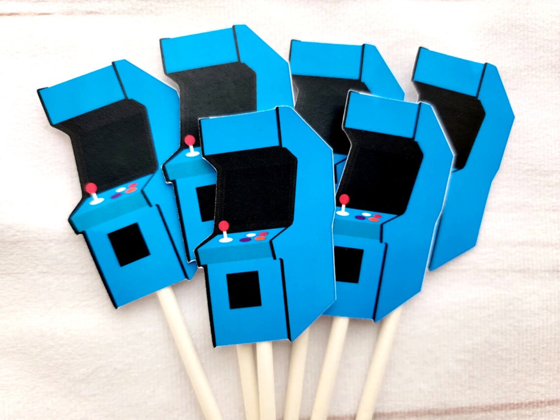 Arcade Cupcake Toppers, Arcade Game Cupcake Toppers, Video Game Cupcake ...