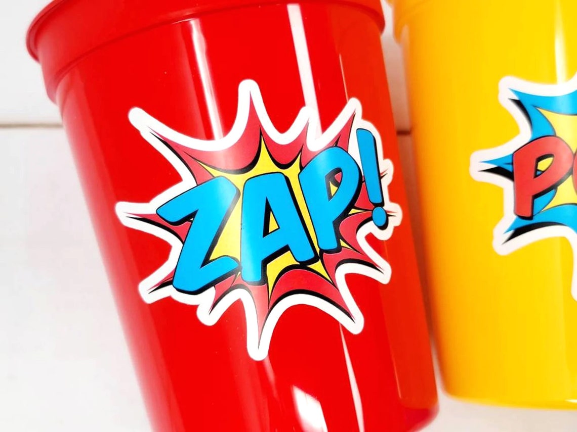 SUPERHERO PARTY CUPS Superhero Cups Superhero Birthday - Etsy