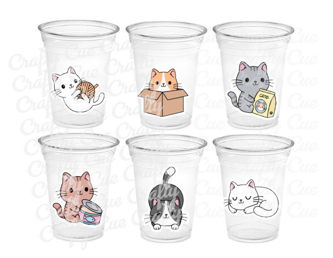 Cat Party Cups, Cat Birthday Cups, Cat Party, Cat Treat Cups, Cat Party ...