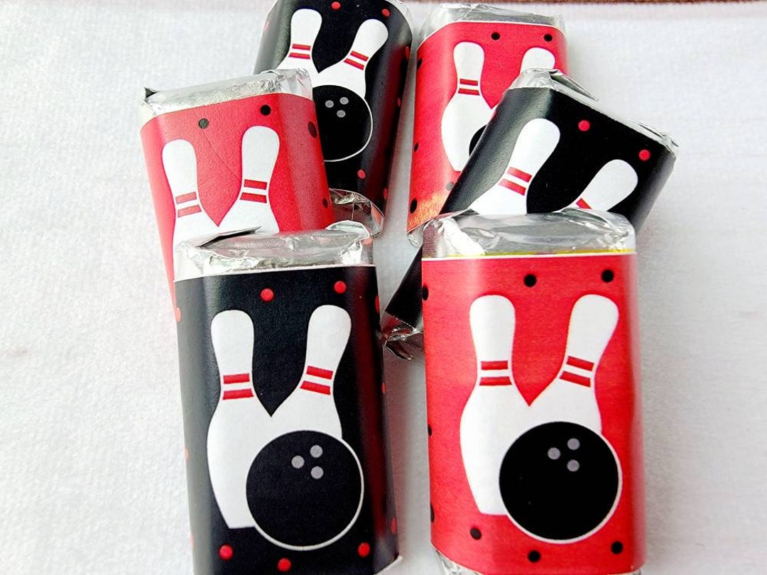 30 - BOWLING PARTY FAVOR Stickers for Candy Bowling Stickers Bowling ...