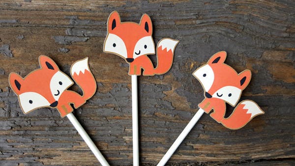 FOX PARTY CUPS Fox Treat Cups Fox Favors Fox Decorations - Etsy