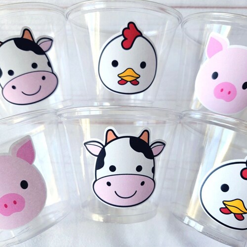 FARM PARTY Cups Farm Cups Farm Animal Cups Farm First - Etsy