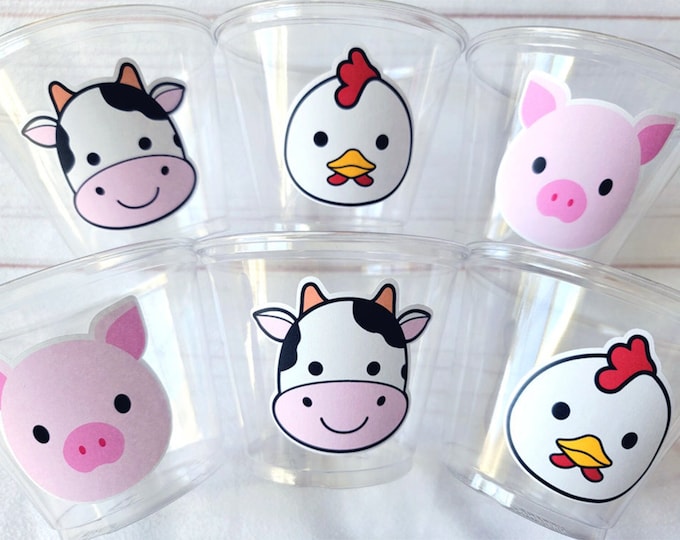 COW PARTY CUPS Cow Cups Cow Birthday Cups Farm Animal Cups - Etsy