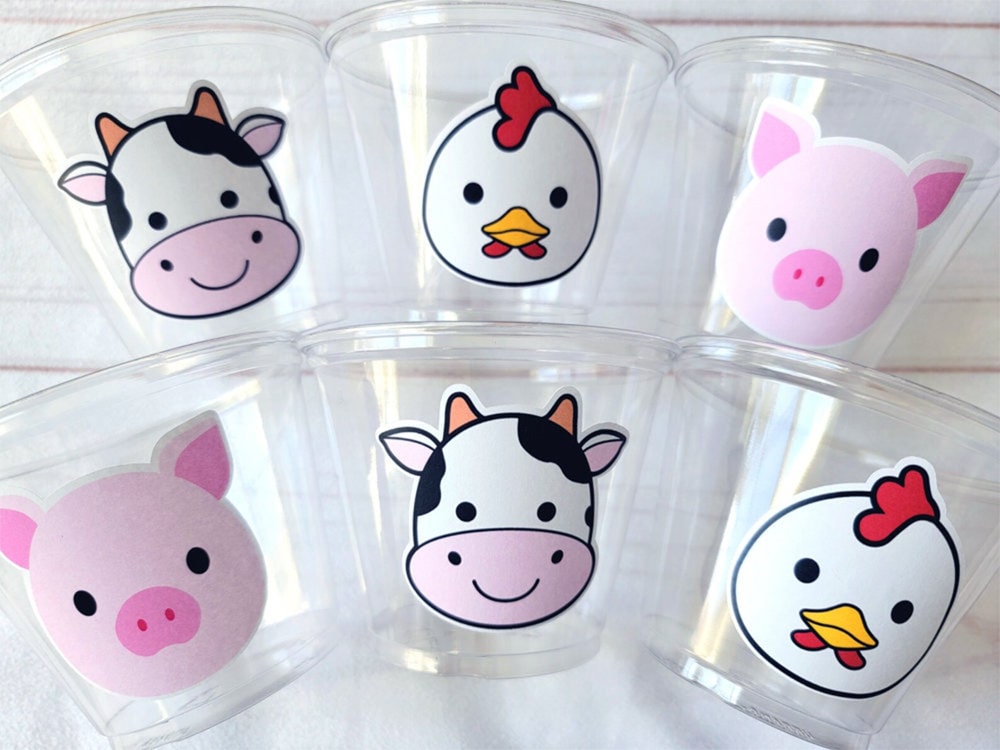 FARM PARTY Cups Farm Cups Farm Animal Cups Farm First - Etsy