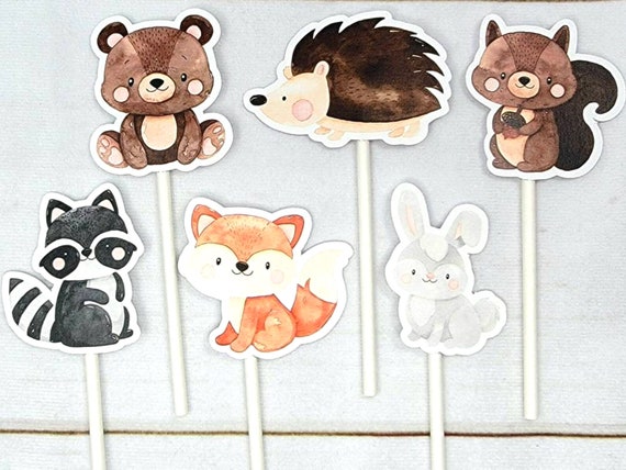 Woodland Animal Cupcake Toppers, Woodland Cupcake Toppers, Forest ...