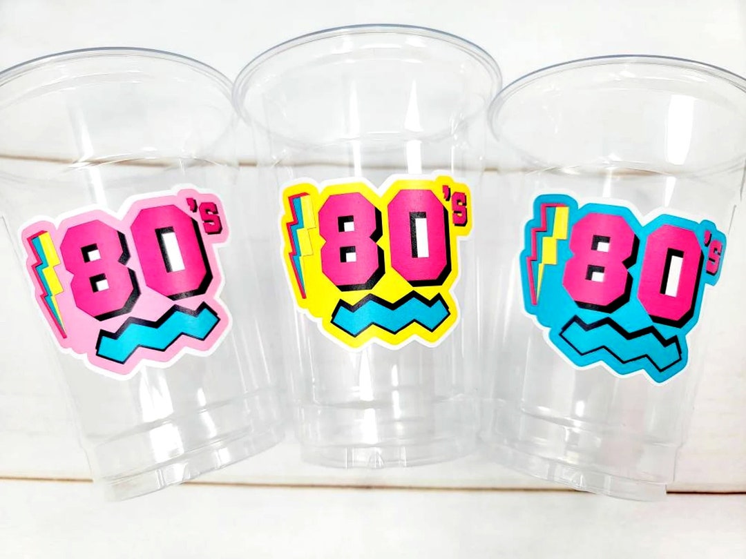 I Love the 80'S PARTY CUPS - 80's Birthday Cups 80's Party Cups 80's ...