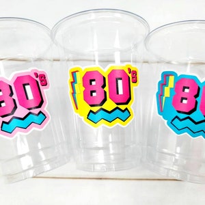 I Love the 80'S PARTY CUPS - 80's Birthday Cups 80's Party Cups 80's ...