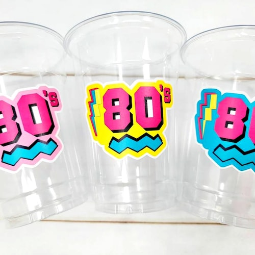 I Love the 80'S PARTY CUPS 80's Birthday Cups - Etsy