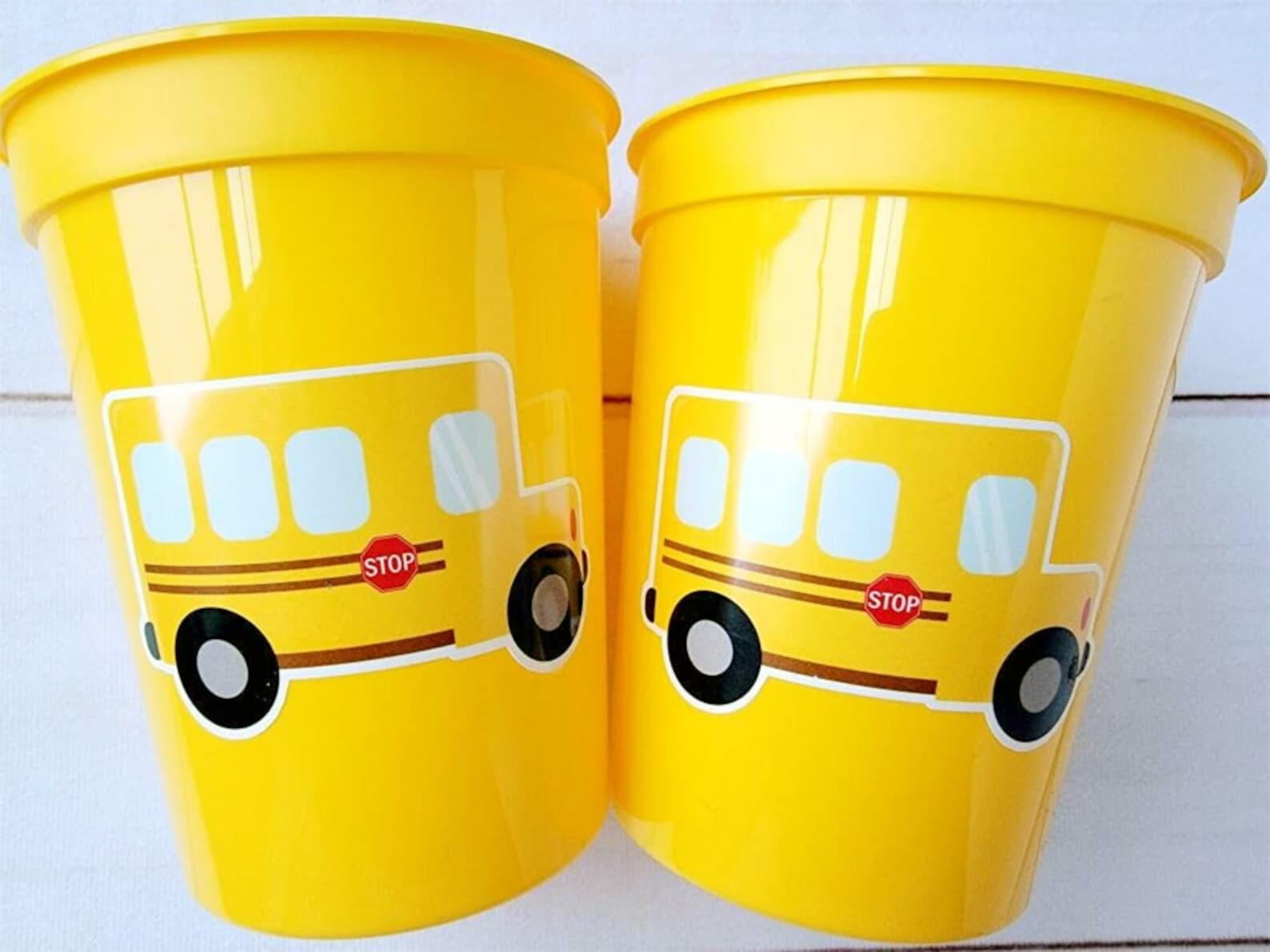 School Bus Party Cups Reusable School Cups School Bus Birthday School ...