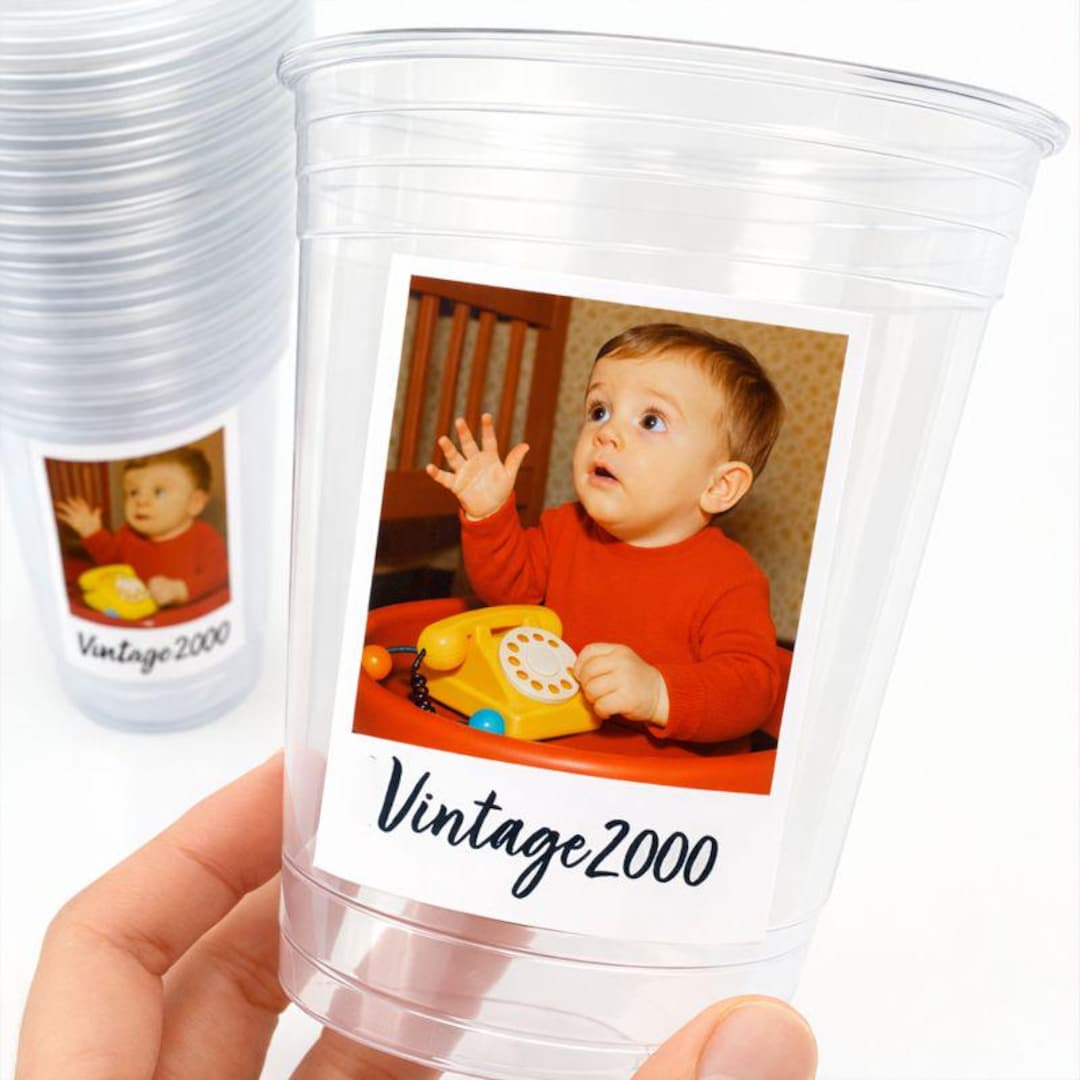 Custom Photo Cups 16oz Personalized Plastic Cups, Face & Picture ...