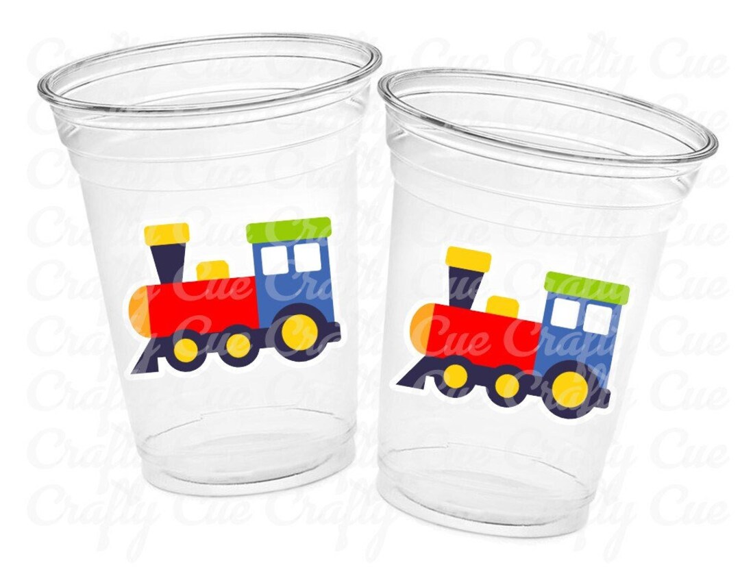 Train Cups, Train Party Favors, Train Birthday Favors, Train Party Cups ...