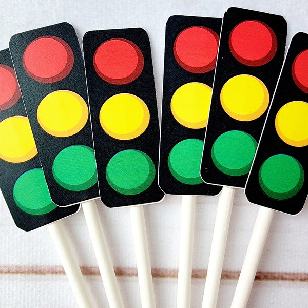 Traffic Light Cupcake Toppers - Etsy
