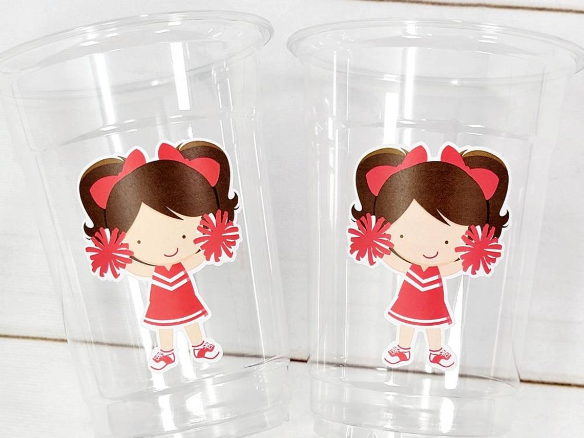 CHEERLEADER PARTY CUPS Cheer Party Cups Cheerleader Party - Etsy