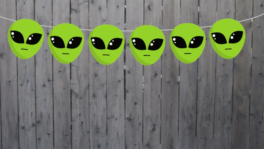 Alien Head Garland, Alien Head Banner, Alien Face Garland, Alien Face ...