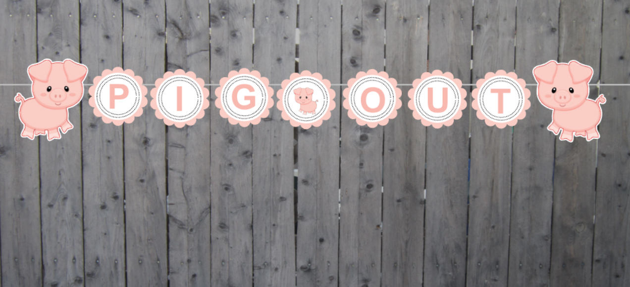 Pig Banner Pig Birthday Pig Party Pig Baby Shower Pig Out | Etsy