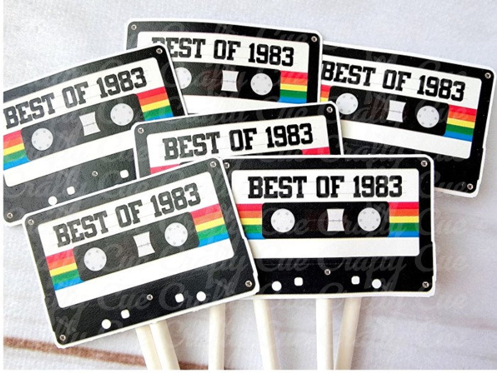 Cassette Tape Cupcake Toppers 40th Party Cupcake Toppers Best of 1983 ...