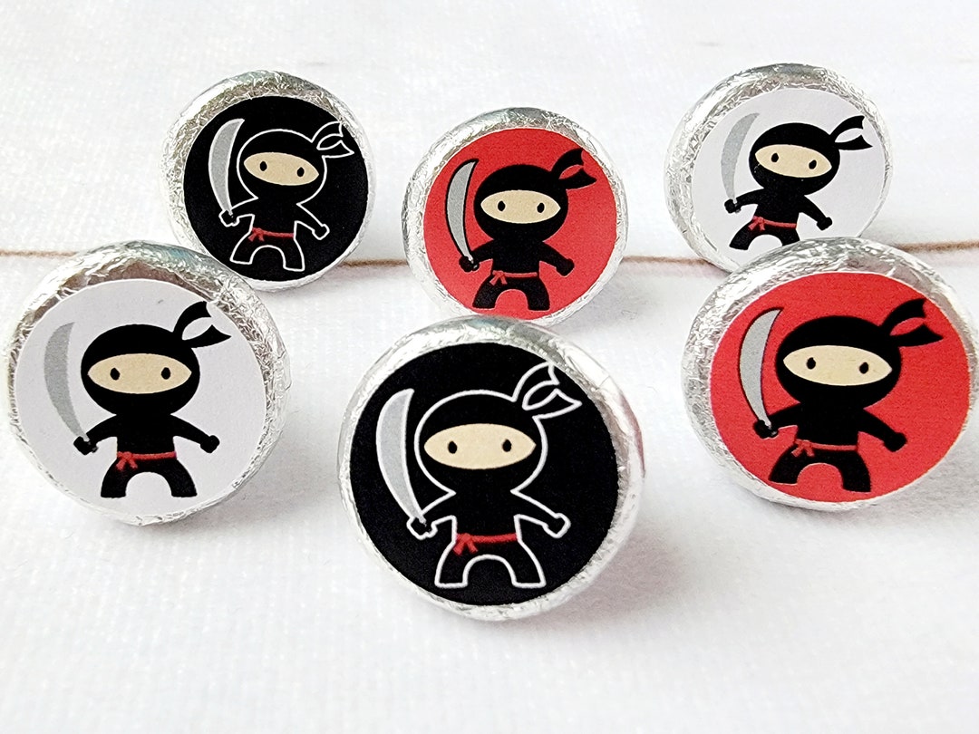 180 - Ninja Party Stickers Ninja Party Favors Ninja Birthday Favors ...