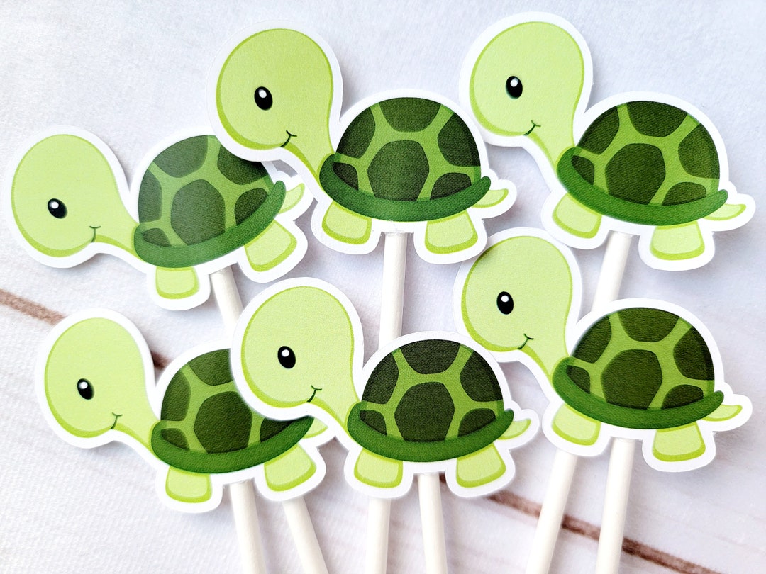 Land Turtle Cupcake Toppers - Turtle Birthday - Turtle Baby Shower ...