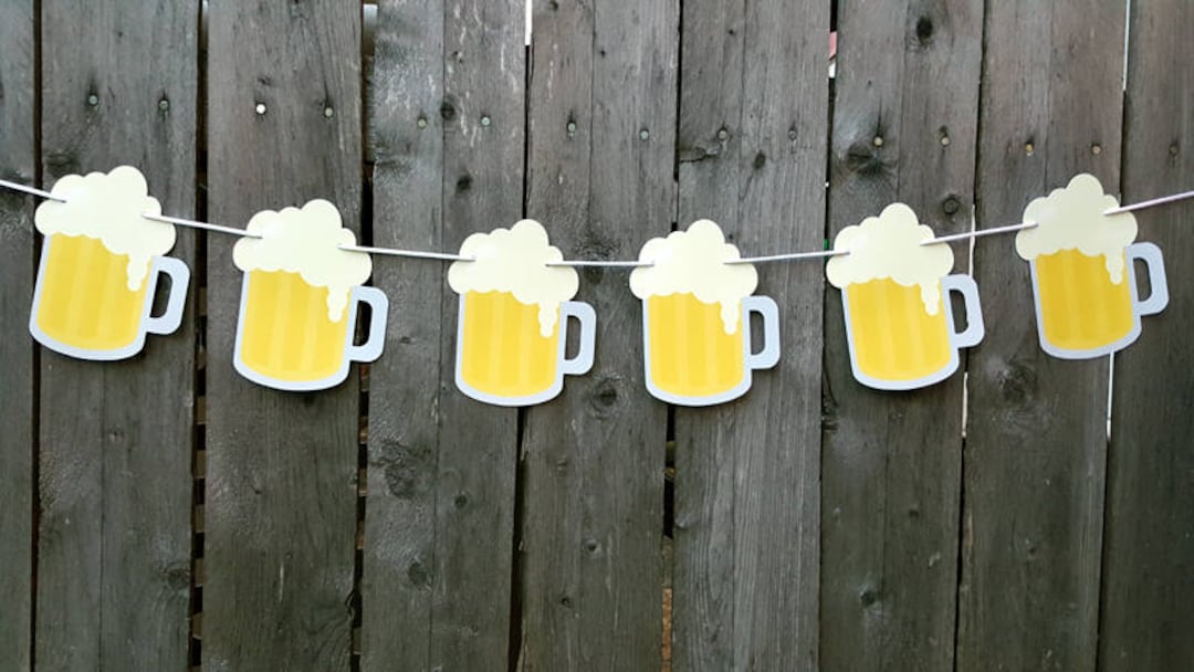 Beer Mug Banner, Beer Mug Garland, Bachelor Party Banner, Sports Party ...