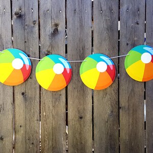 Beach Ball Garland, Beach Ball Banner, Summer Party Banner, Beach ...