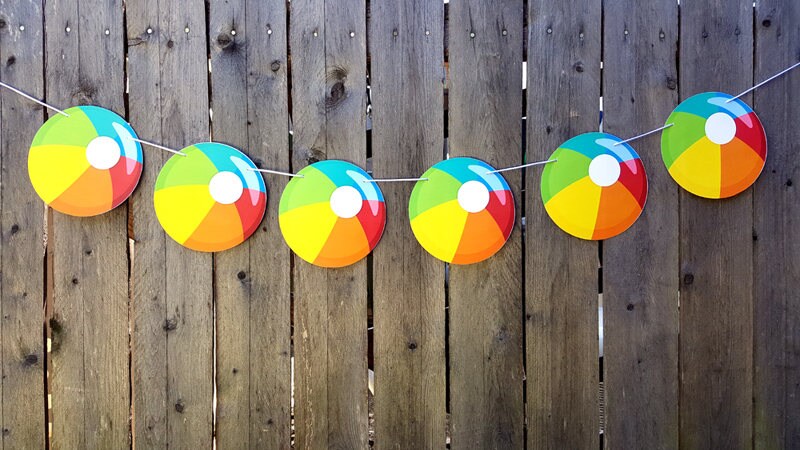 Beach Ball Garland Beach Ball Banner Summer Party Banner - Etsy
