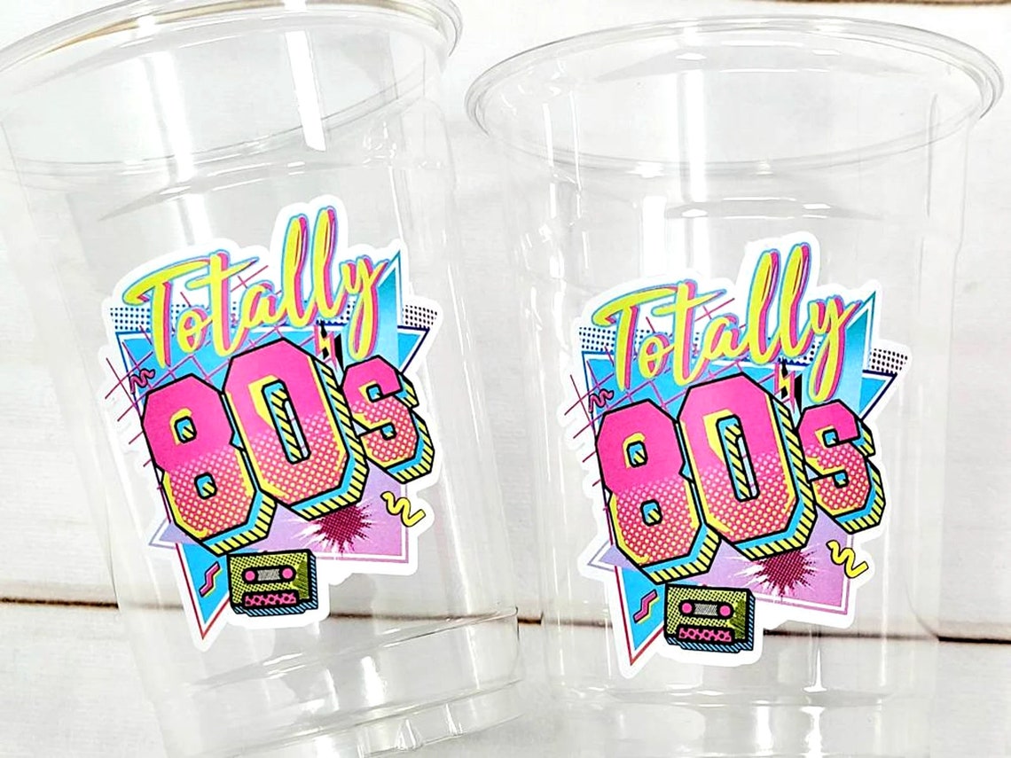 I Love the 80'S PARTY CUPS 80's Birthday Cups - Etsy