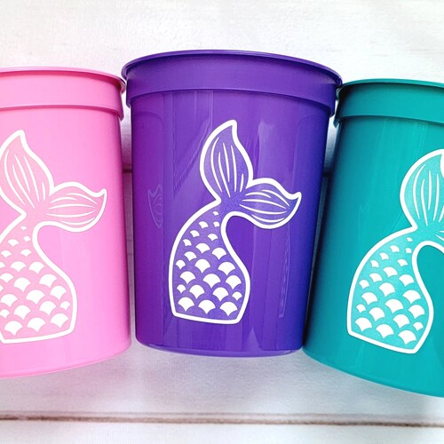 MERMAID PARTY CUPS Mermaid Birthday Cups Mermaid Party Cups - Etsy