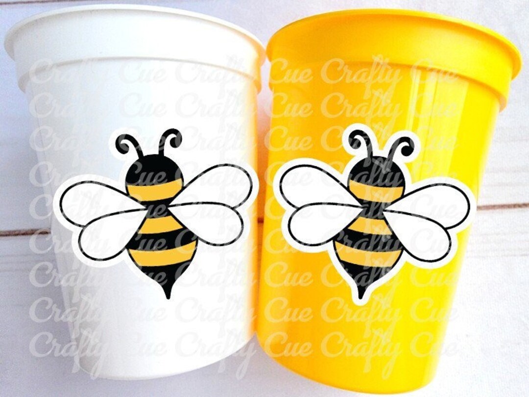 BEE PARTY Cups Bee Cups Bee Baby Shower Babee Shower Cups Bee Birthday ...