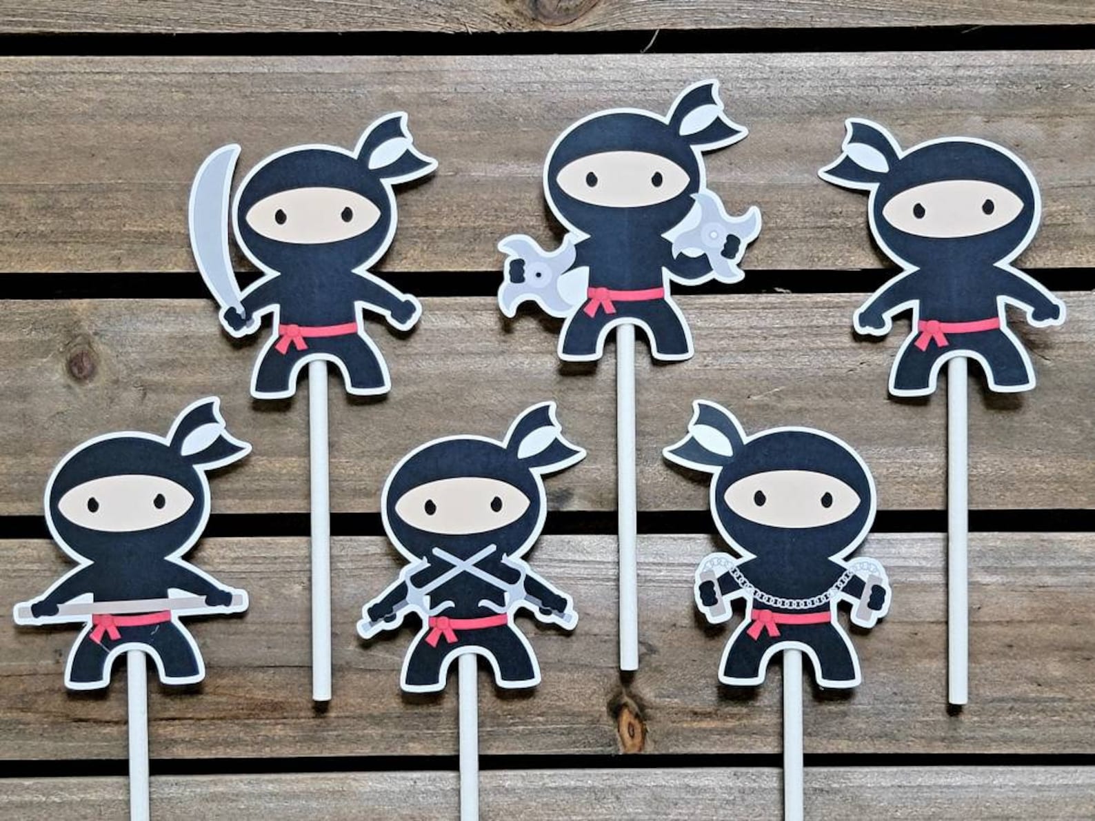 Ninja Cupcake Toppers | Etsy