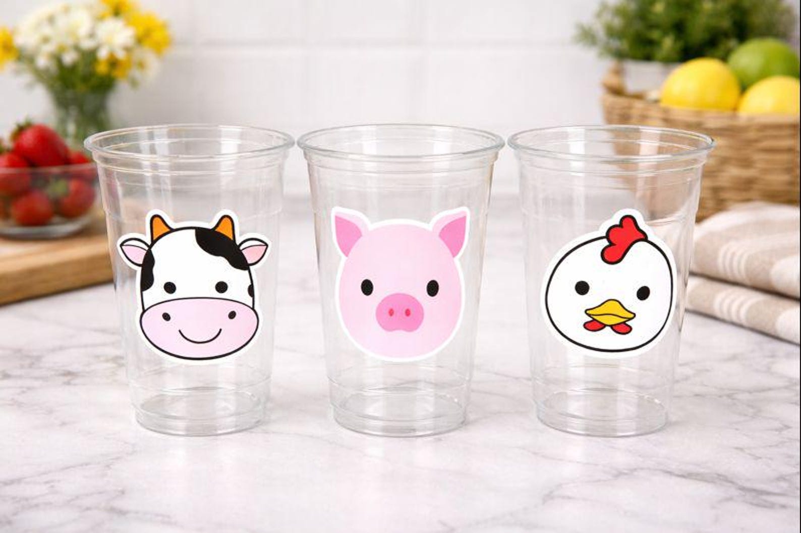 FARM PARTY Cups - Farm Cups Farm Animal Cups Farm First Birthday Farm ...