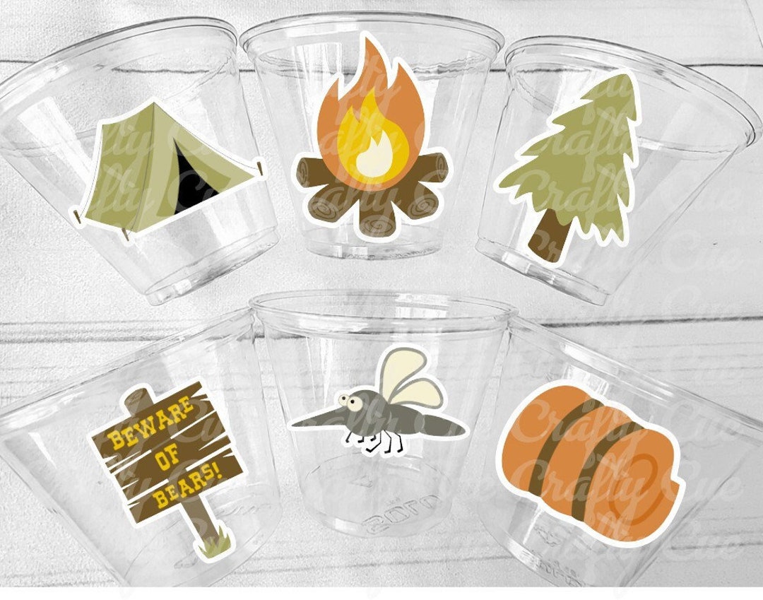 CAMPING PARTY CUPS - Camping Birthday Party Camping Party Decorations ...
