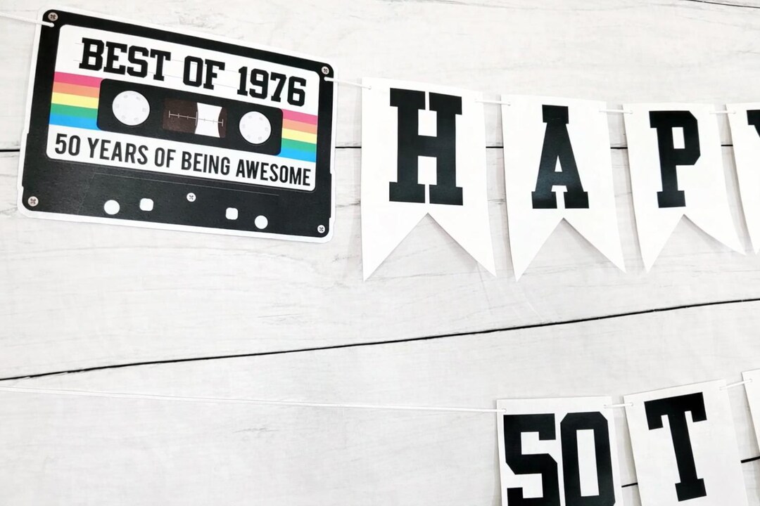 BEST OF 1976 - 50th Birthday Banner 1976 Banner 1976 Party Decorations ...