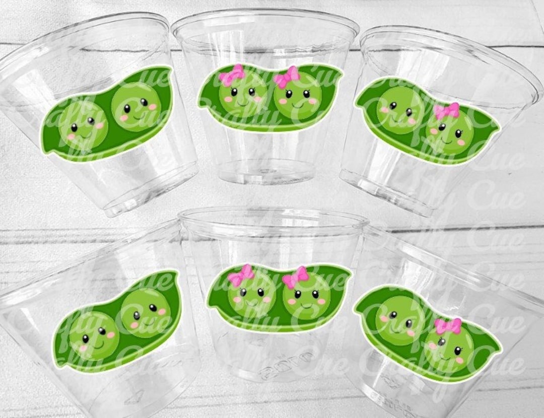 PEAS BABY SHOWER Cups Two Peas Favor Cups Pod Party Cups Peas Party ...