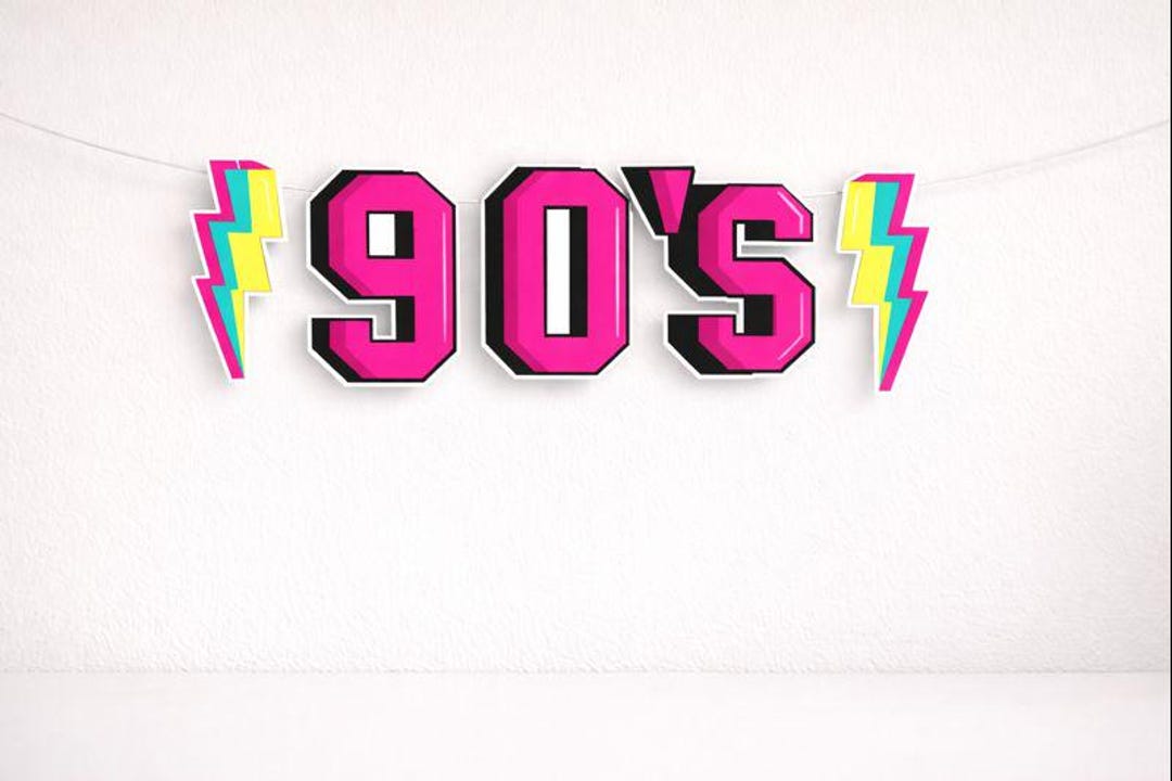 90s Party Banner, Retro Birthday Banner, Custom 90s Theme Party Decor ...